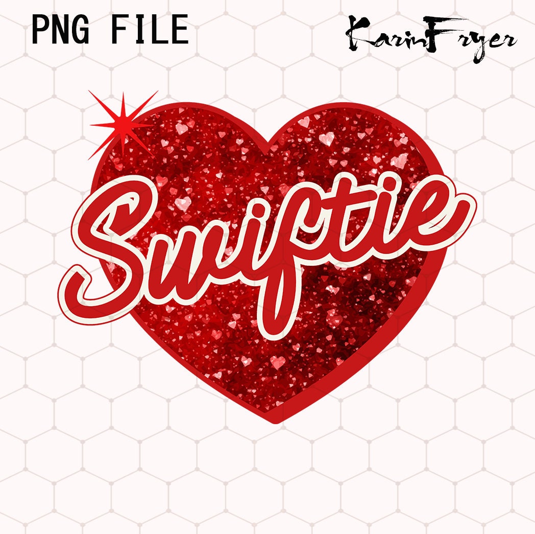 Swiftie PNG Red Sequins Heart PNG Valentines Day Shirt Design Sparkly ...