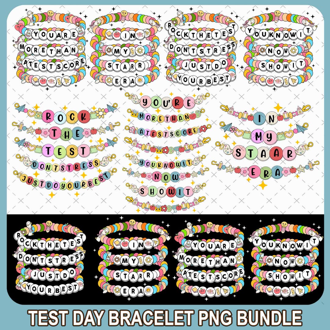 11+ Teacher Bracelet Test Day Bundle Png, in My Staar Era Png, Test Day ...