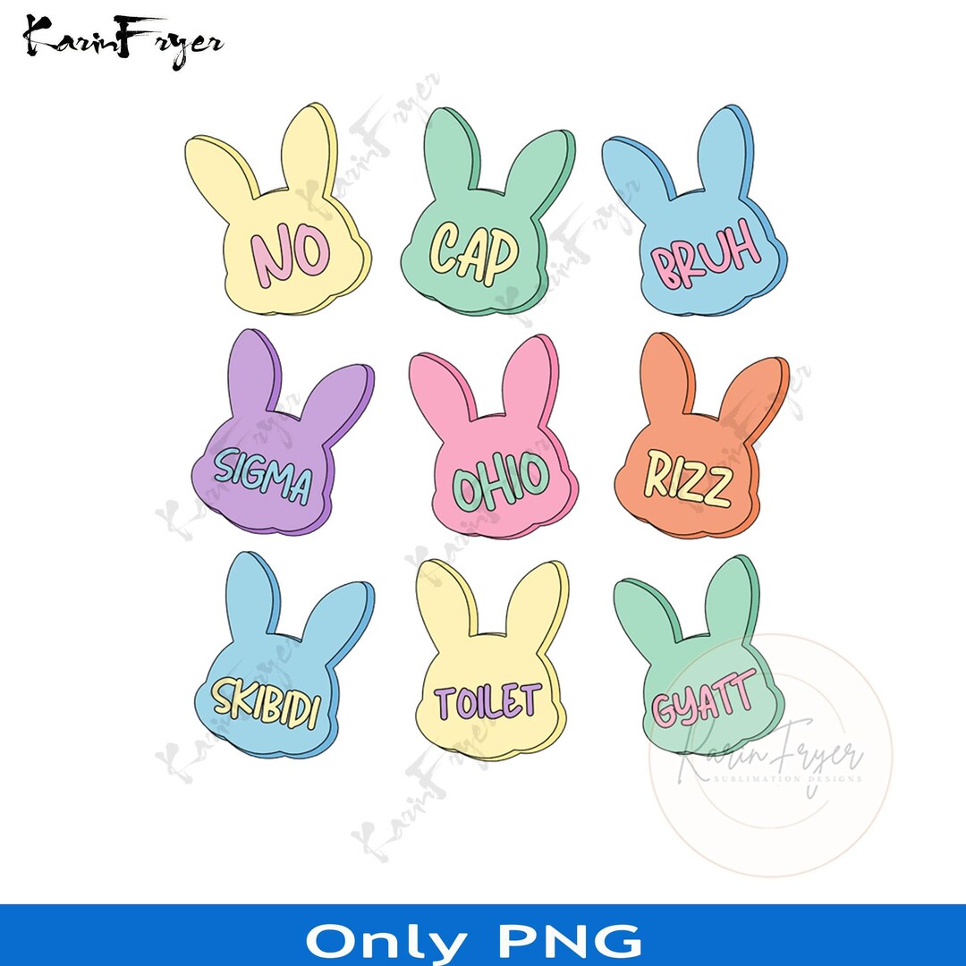 Skibidi Easter Rizzles Png, Gen Alpha Slang Easter Png, Funny Easter ...