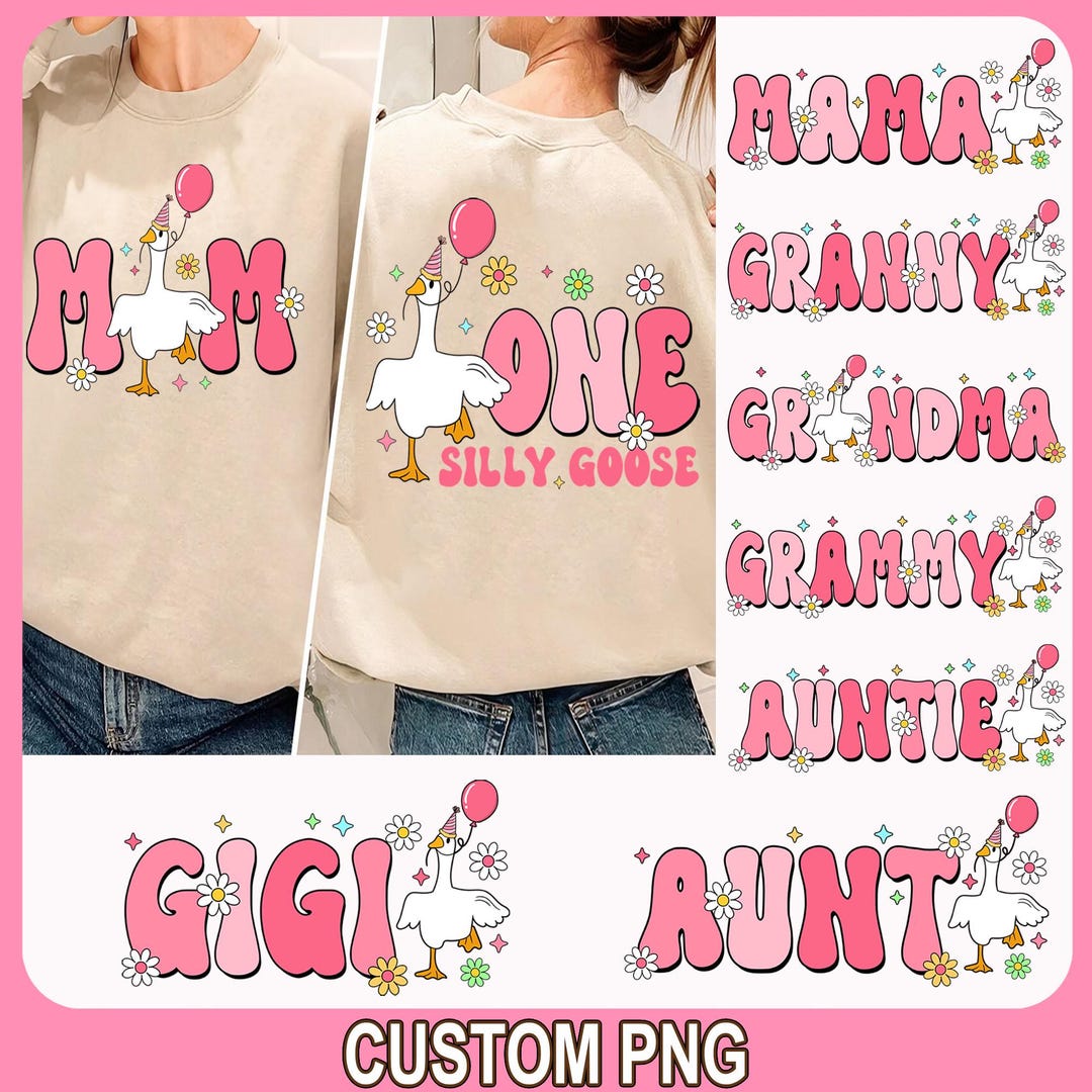 Personalized One Silly Goose Mama Png Mama Goose Png, Pink Goose Png ...