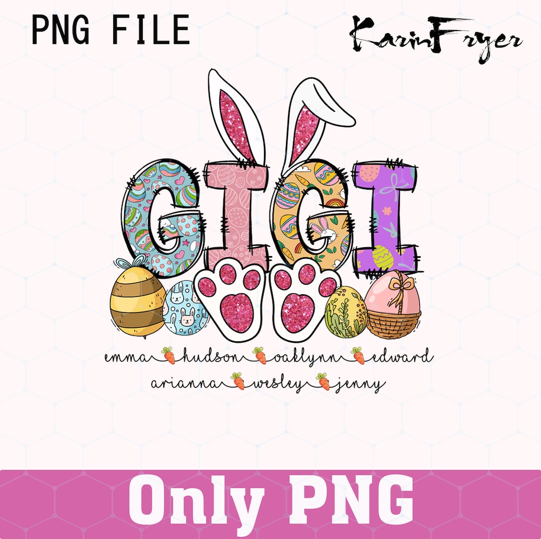 Personalized Gigi Bunny Easter Png, Grandma Peeps Easter Day, Custom ...