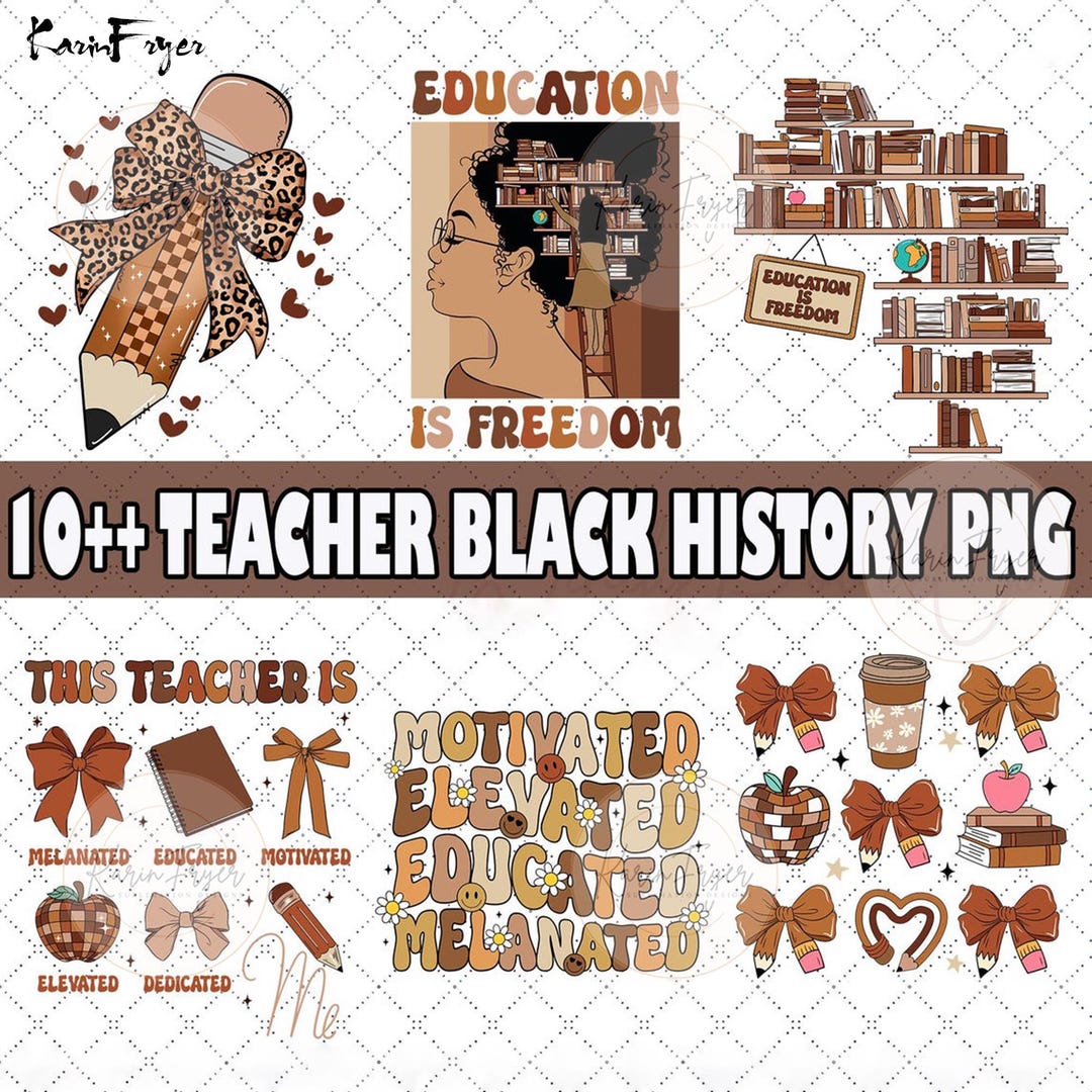10 Teacher Education Black History Png Bundle, Black History Bundle ...