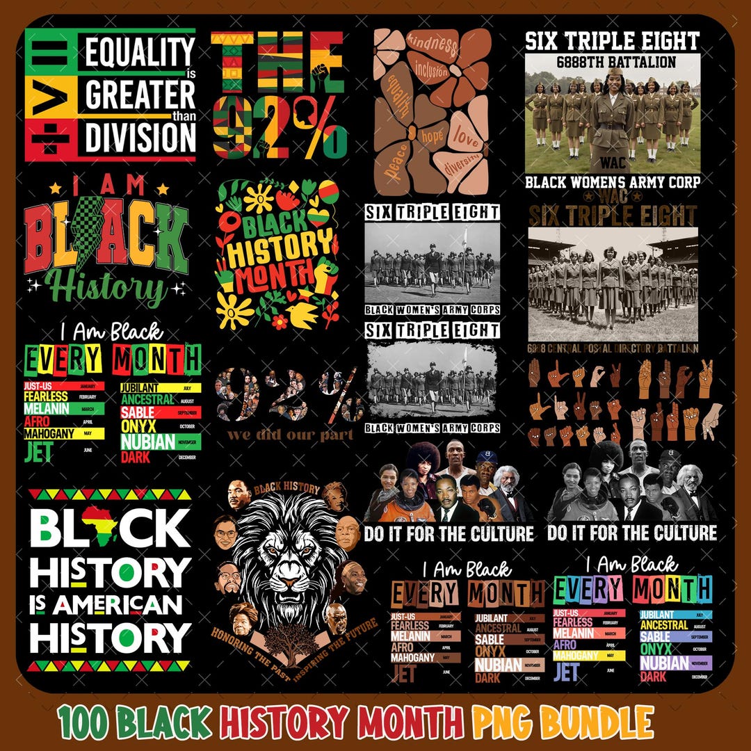 100 Black History Month Png Bundle, Juneteenth Png Bundle, Black People ...