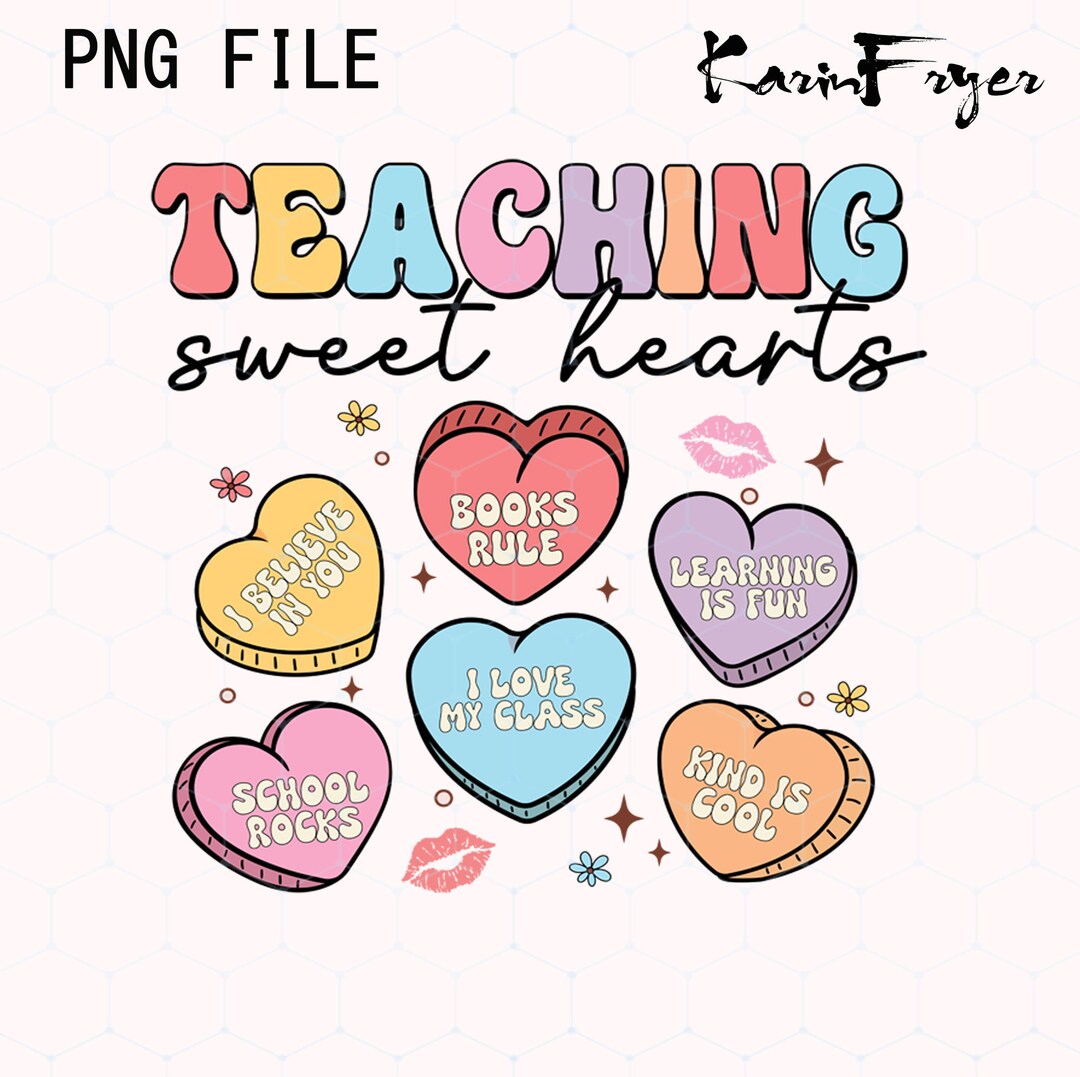 Teaching Sweethearts Png, Teacher Valentines Png, Valentines Png, Retro ...
