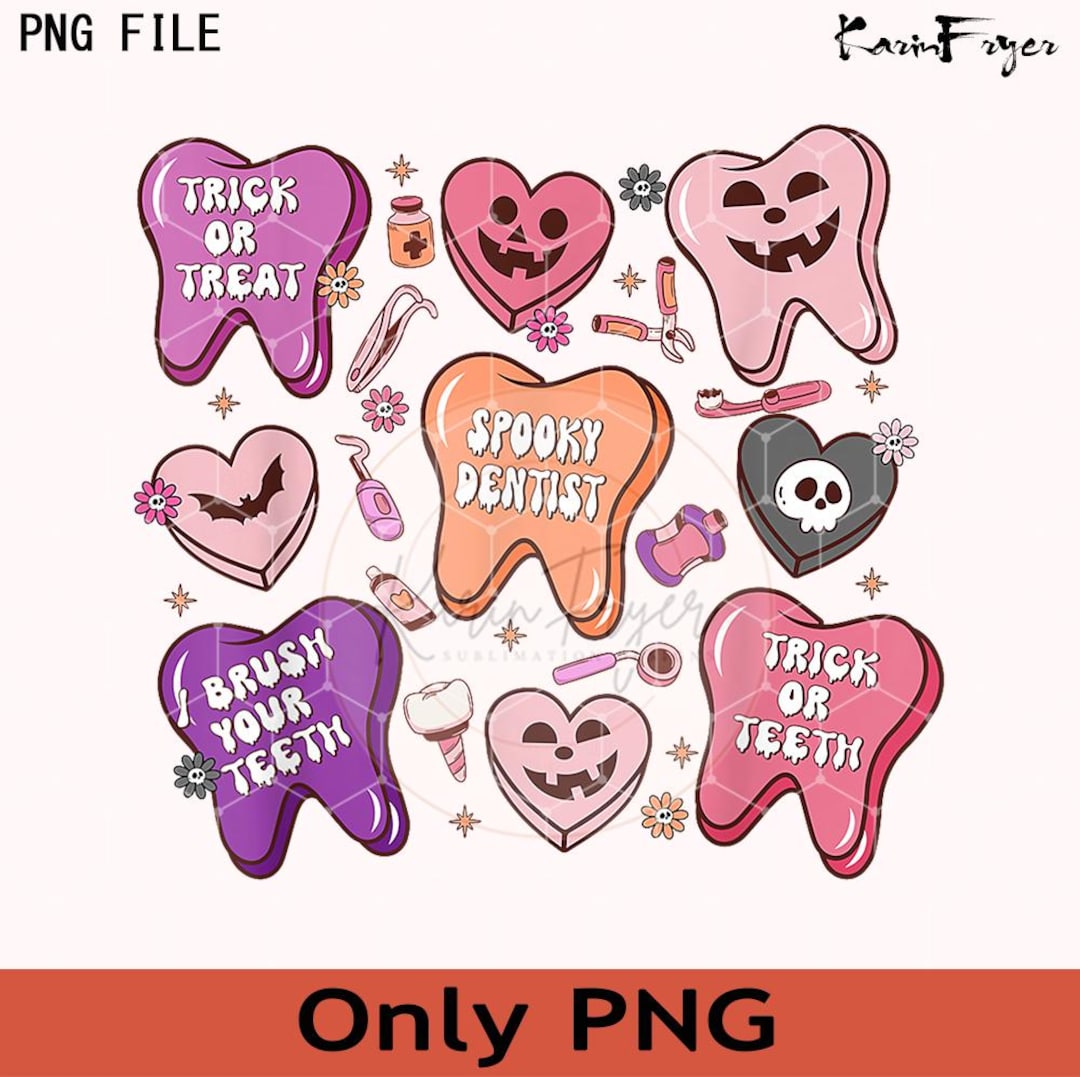 Trick or Teeth Png, Dentist Halloween Png, Dental Halloween Tshirt Png ...