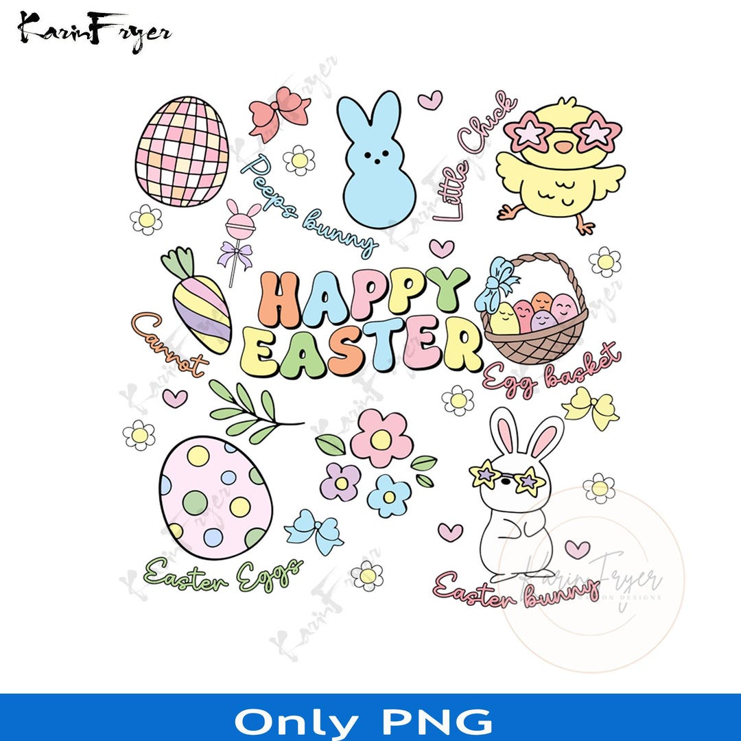 Happy Easter Little Chick Peeps Bunny Png, Kids Easter Png, Bunny Peeps ...