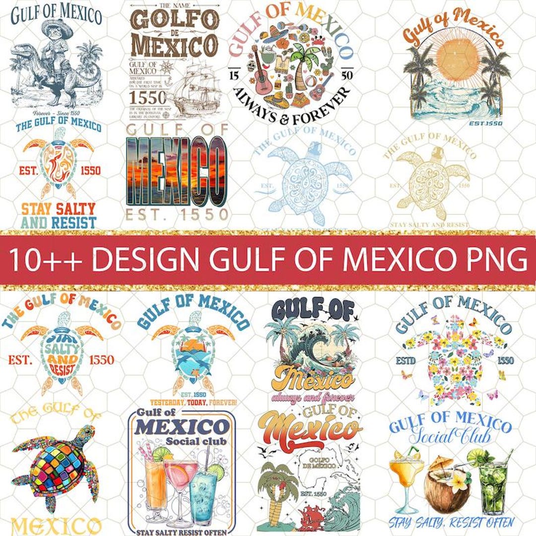 10+ Gulf of Mexico Est 1955 Png Bundle, Png for Submalation, Mexico ...