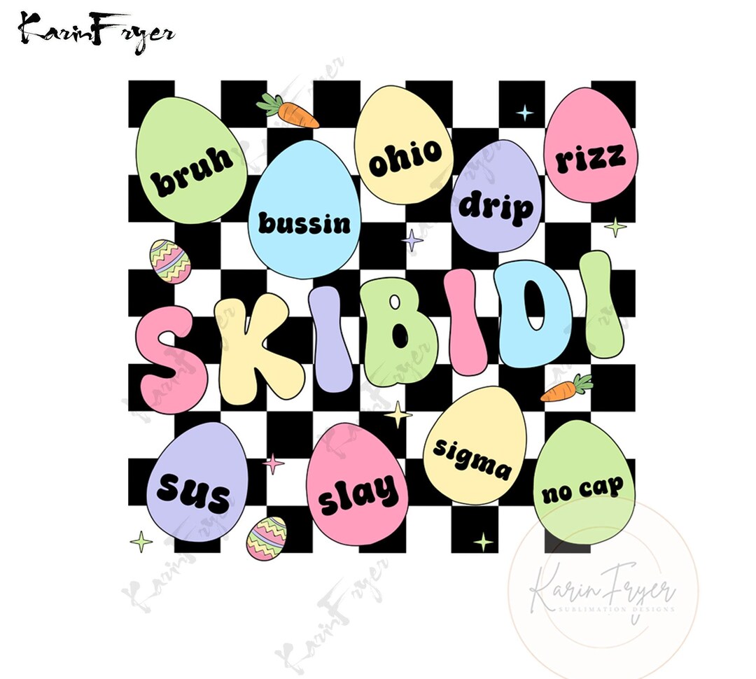 Checkered Skibidi Easter Rizzles Png, Gen Alpha Slang Easter Png, Funny ...