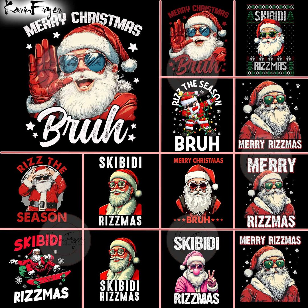 Merry Christmas Bruh Png, Merry Rizzmas Santa Claus Png,bruh Merry ...