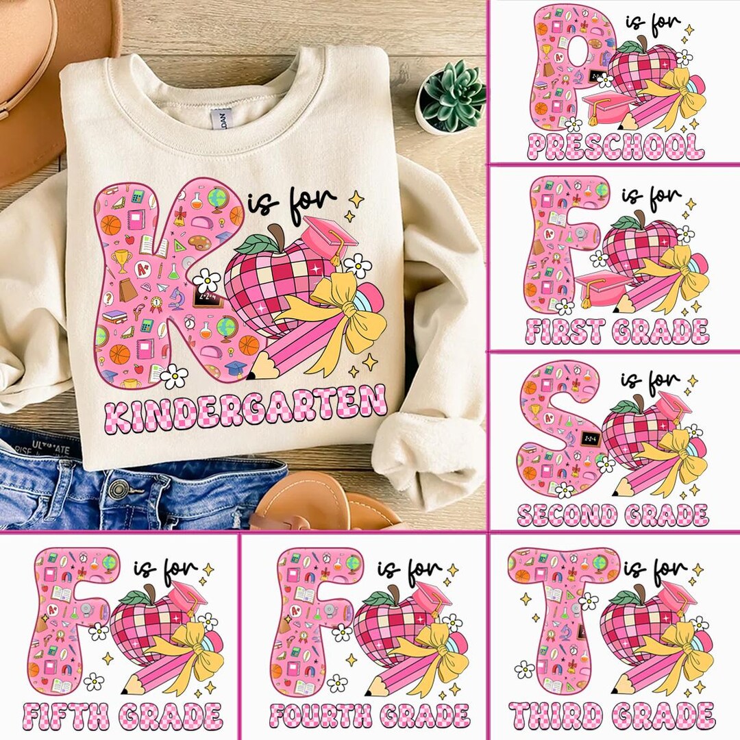 7+ Preppy Back to School Png Bundle, Checkered Teacher Png Bundle, K is ...