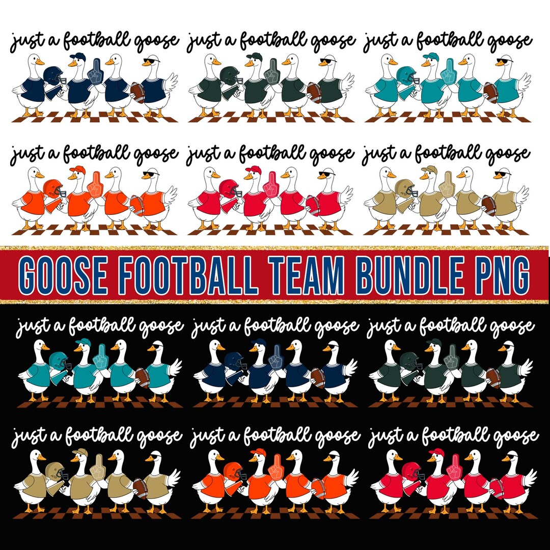 12 Retro American Football Goose Bundle Png,funny Game Day Goose Design ...