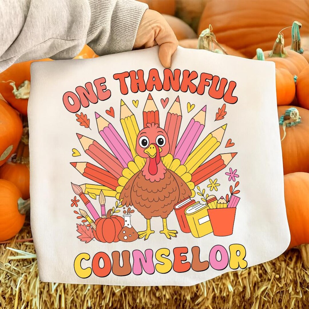 One Thankful Counselor PNG Clipart Thanksgiving Turkey Digital Download ...