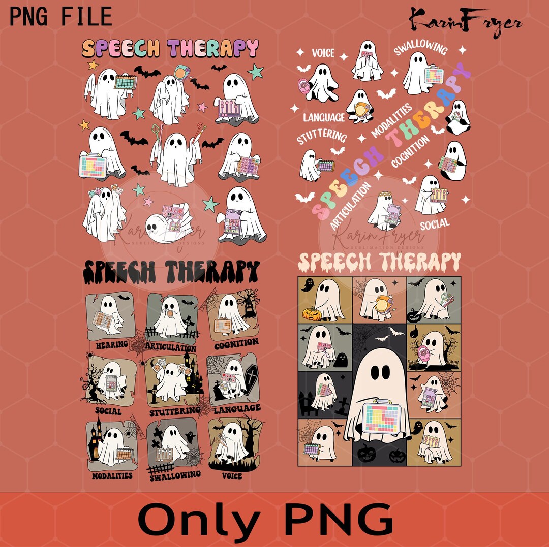 Speech Therapy Halloween Png Bundle, Trick or Speech Png, Spooky SLP ...
