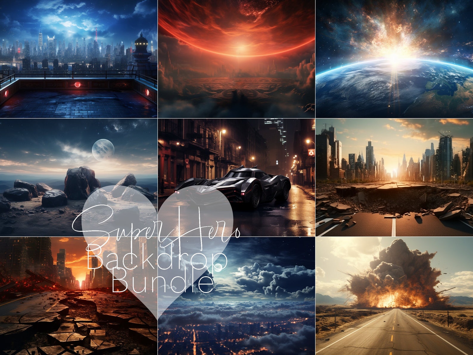 Superhero Digital Backdrop for Kids Background for Photoshop Digital ...