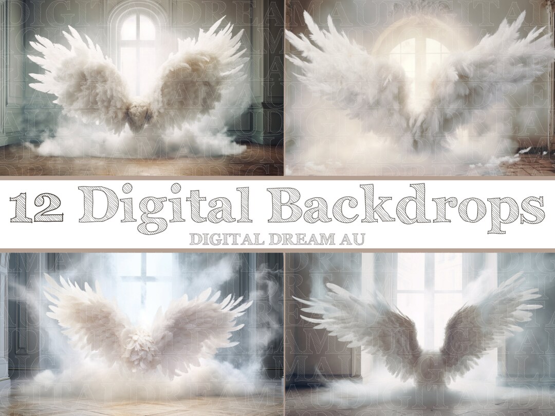 Angel Wings Digital Backdrop Angel Wings Overlay Maternity Backdrop ...