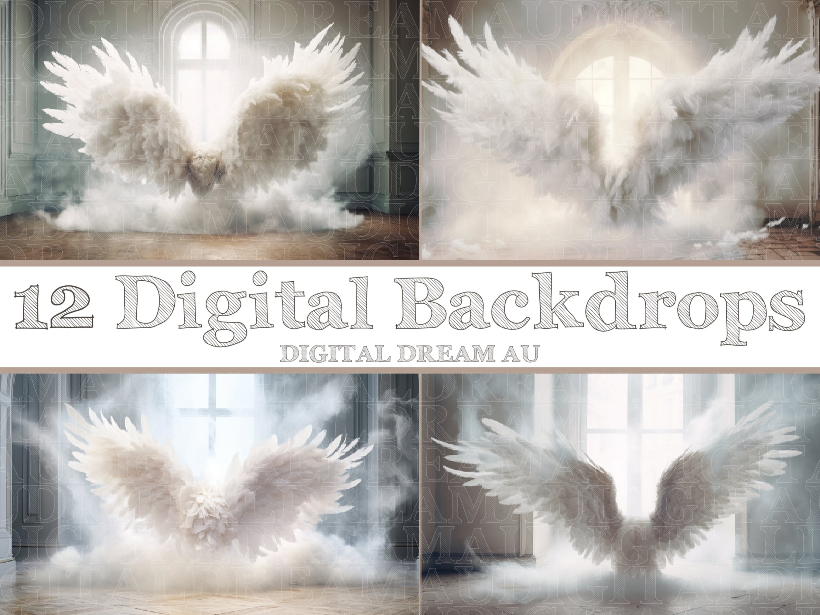 Angel Wings Digital Backdrop Angel Wings Overlay Maternity Backdrop ...