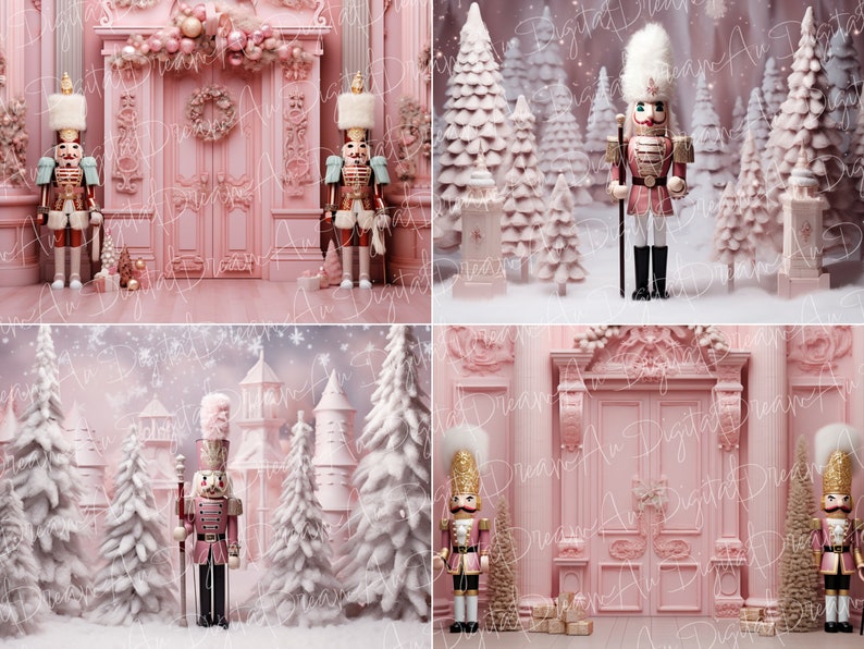 Christmas Backdrop Nutcracker Christmas Wonderland Digital Backdrop Photography Backdrop Bundle ...