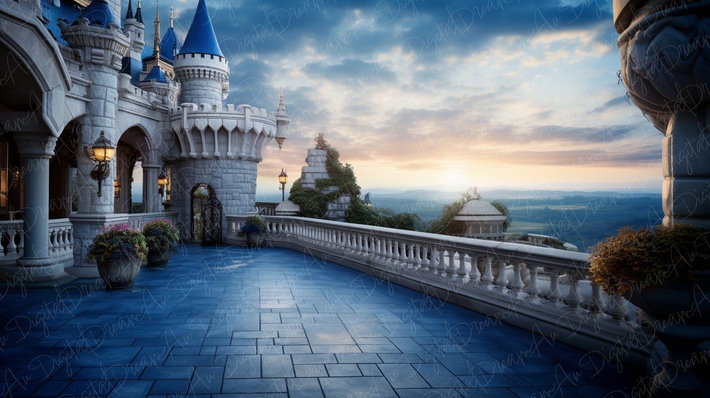 Fairytale Castle Backdrop for Girls Photoshop Overlay Castle Digital ...