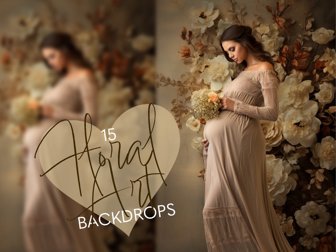 15 Floral Fine Art Backdrop Maternity Backgrounds Photoshop Overlays ...