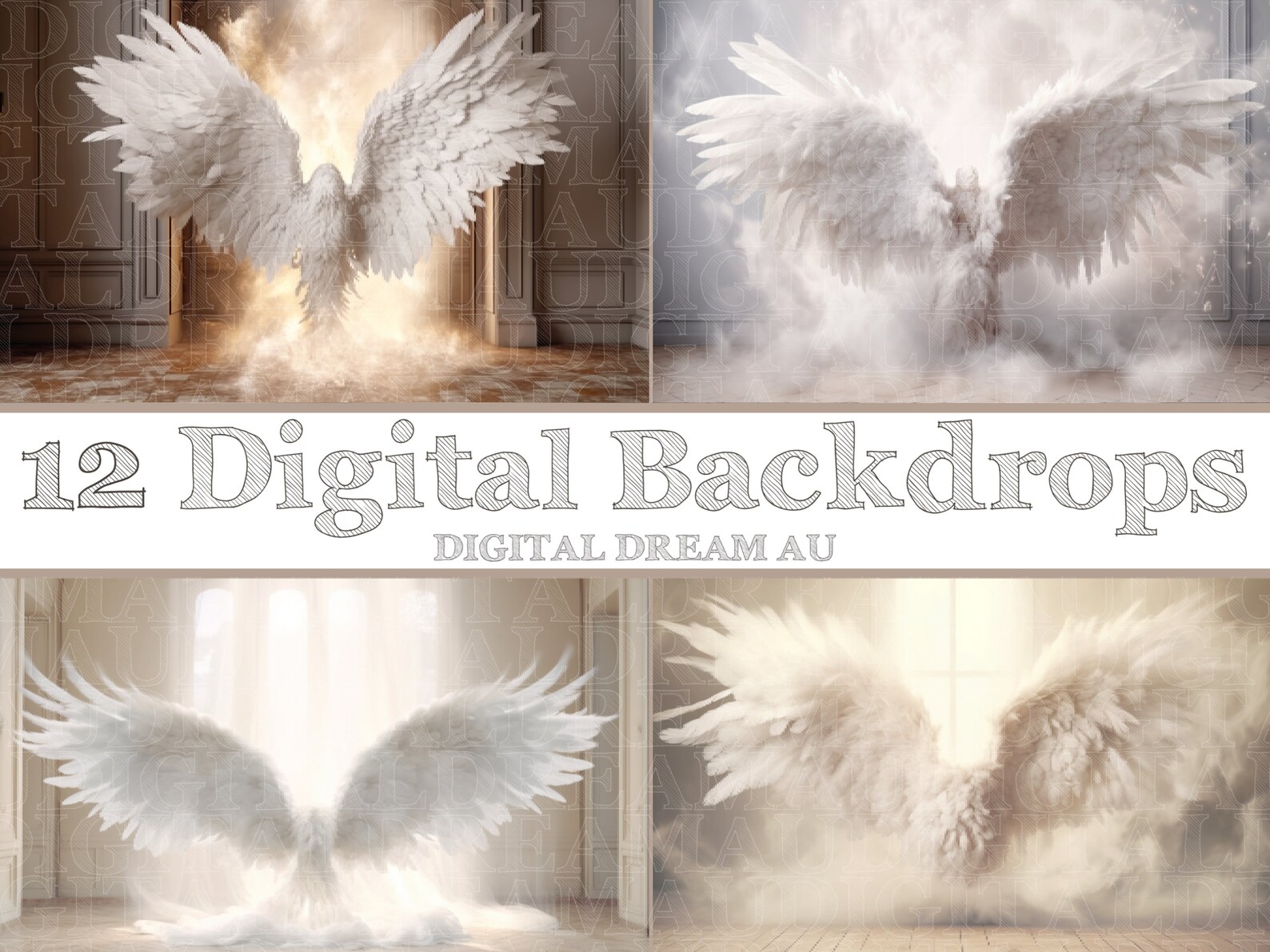 Angel Wings Digital Backdrop Angel Wings Overlay Maternity Backdrop ...