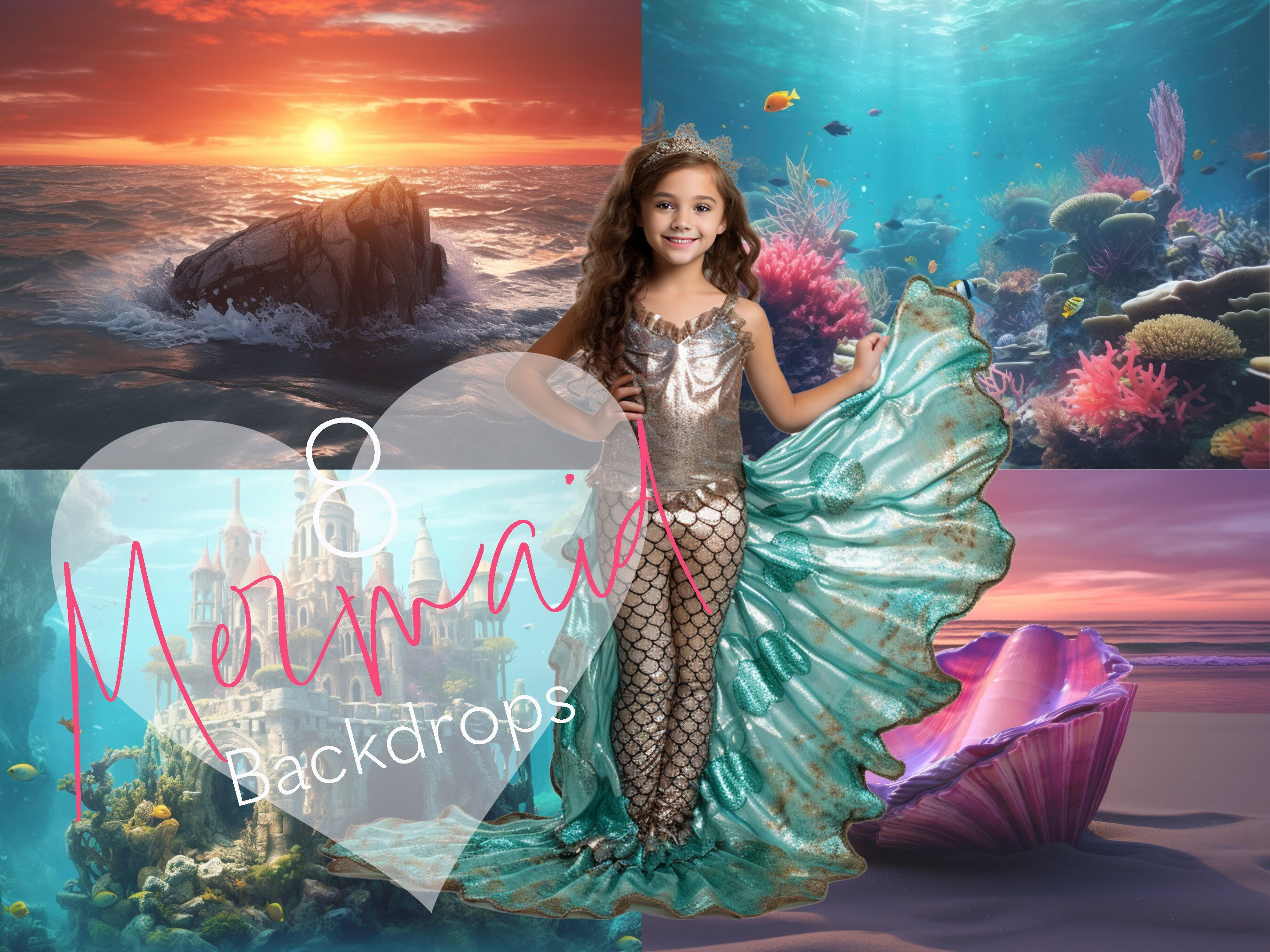 Backdrop for Photography Mermaid Overlay for Photos Mermaid Backdrop ...