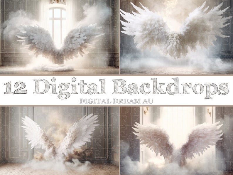 Angel Wings Digital Backdrop Angel Wings Overlay Maternity Backdrop ...