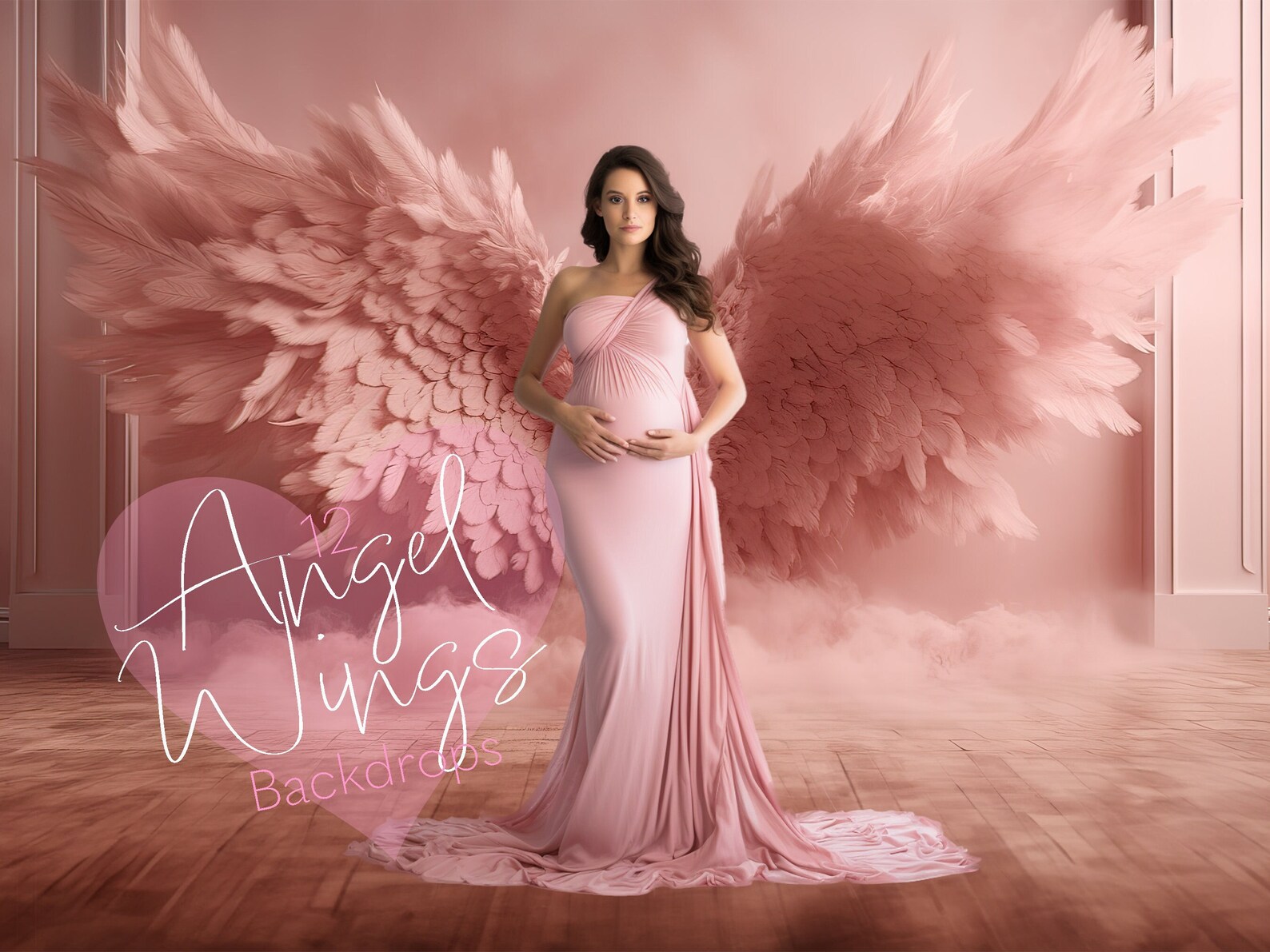 Angel Wings Digital Backdrop Angel Wings Overlay Maternity Backdrop ...
