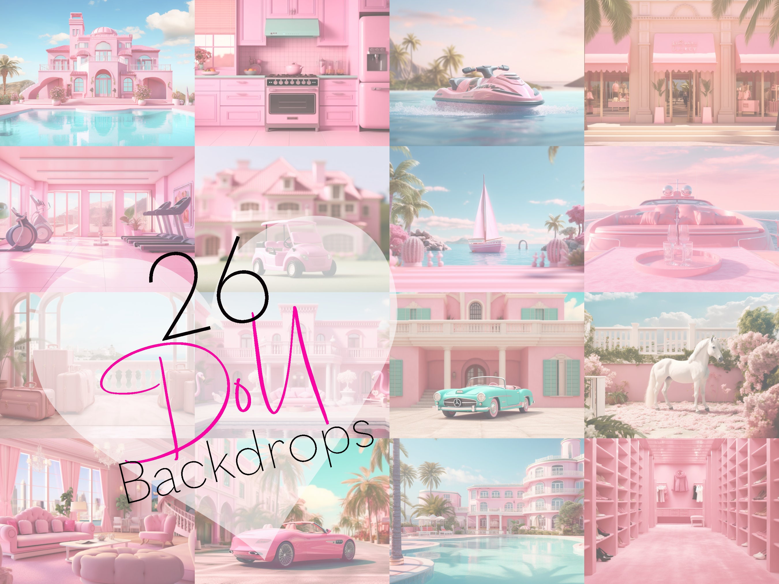 Barbie Digital Backdrop Overlay for Girls Barbie Movie Prop Barbie ...