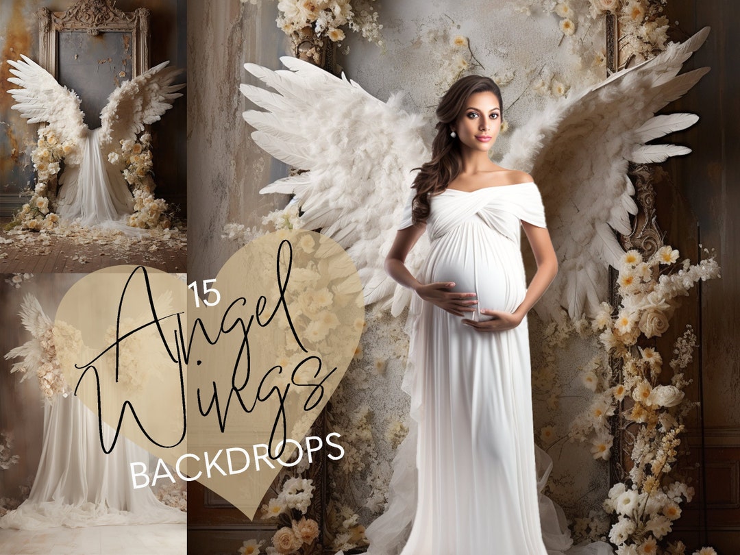 Maternity Digital Backdrops Angel Wings Maternity Backdrop Overlays ...