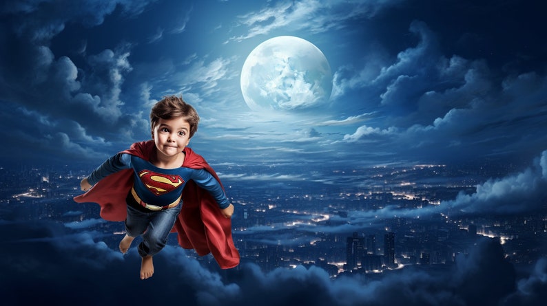 Superhero Digital Backdrop for Kids Background for Photoshop - Etsy