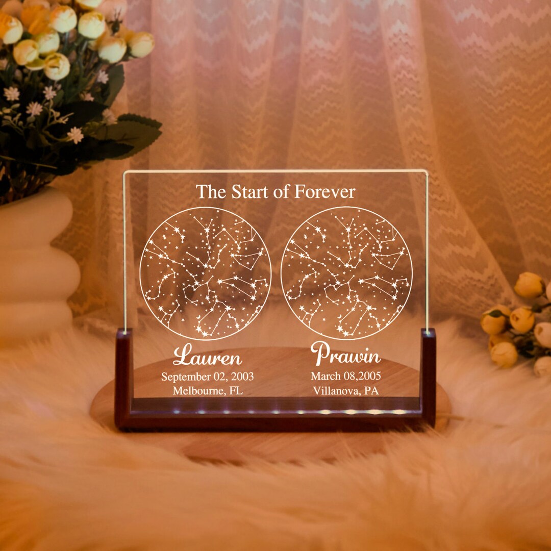 Personalized Constellation Map, Custom Star Map by Date, Engagement ...