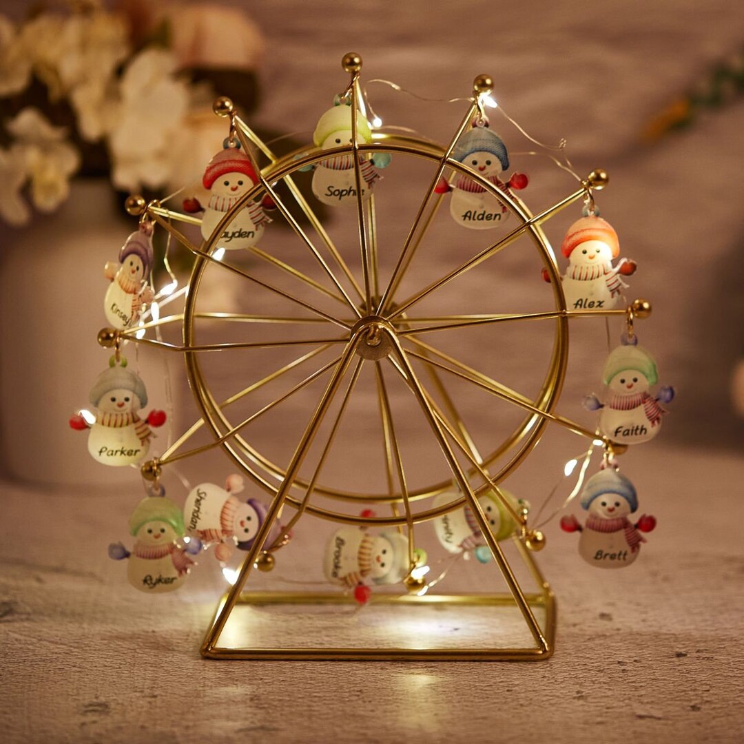 Personalized Snowman Ferris Wheel/custom Name Night Light/christmas ...