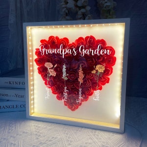 Dad Shadowbox With Flowers, Customized Gift for Any Occasion, Wish a ...
