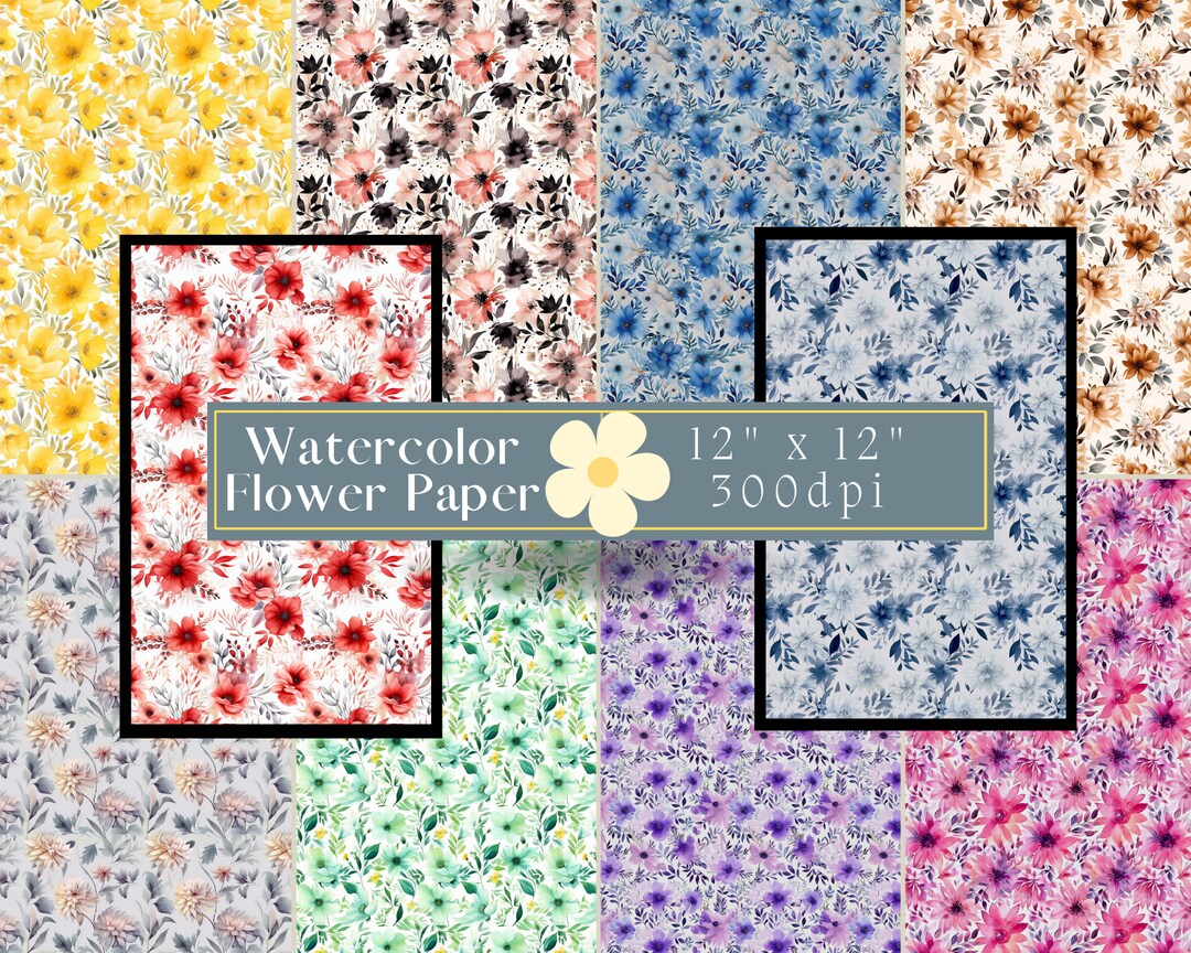 Floral Seamless Pattern - Watercolor, Pastel, Premium Digital Paper for ...