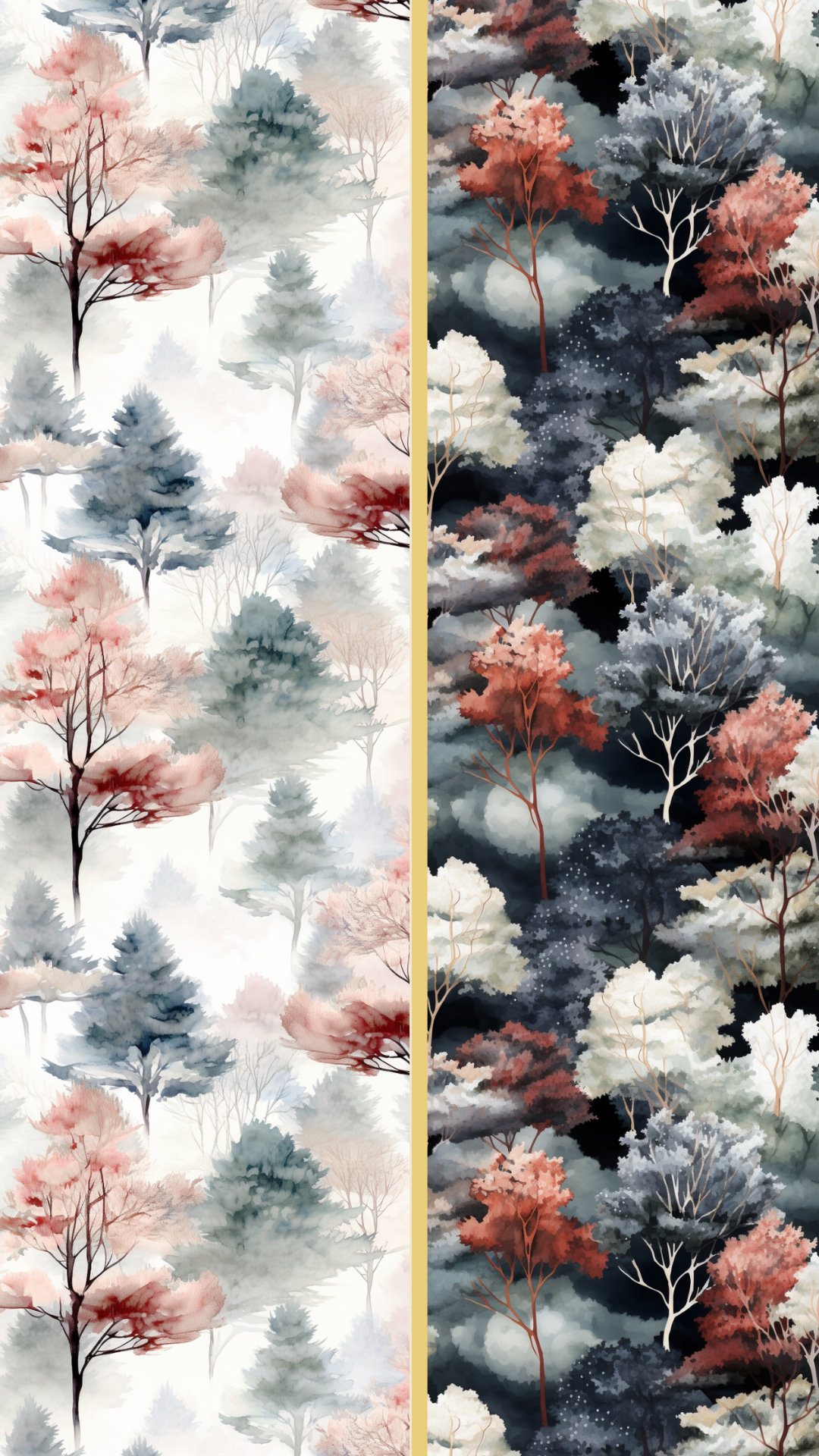 Water Color Forest Digital Paper, Leafy Colorful Watercolor Forest ...