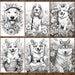 Puppy Dog 18 Coloring Pages, Instant Download, Grayscale Coloring Book ...