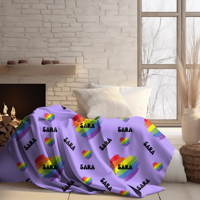 Personalized Minky Rainbow Blanket for Teen or Adult, Custom Blanket ...