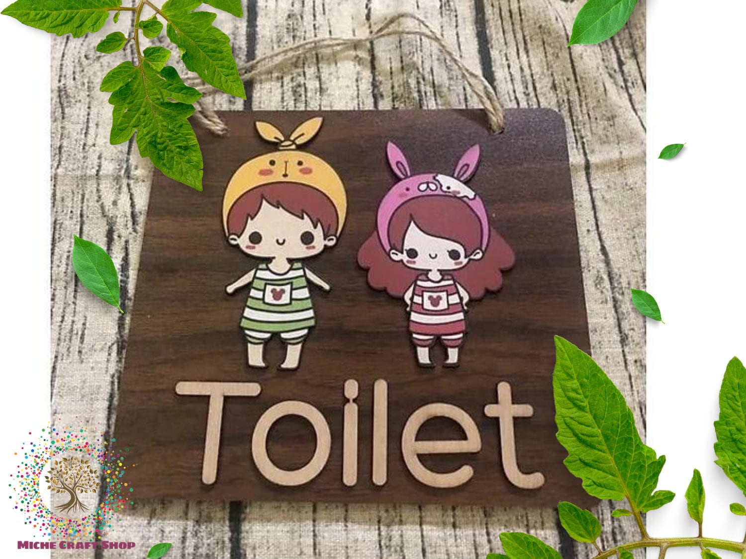 Wood Art Board, Funny Toilet Door Sign, Restroom Door Sign, Toilet ...