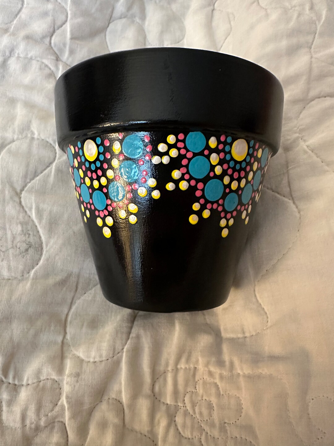 4” Mandala Hand-painted Flower Pot - Etsy