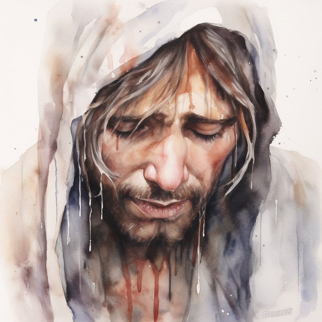 Pictures of Jesus Christ / Watercolor / Drops of Blood / Jesus - Etsy