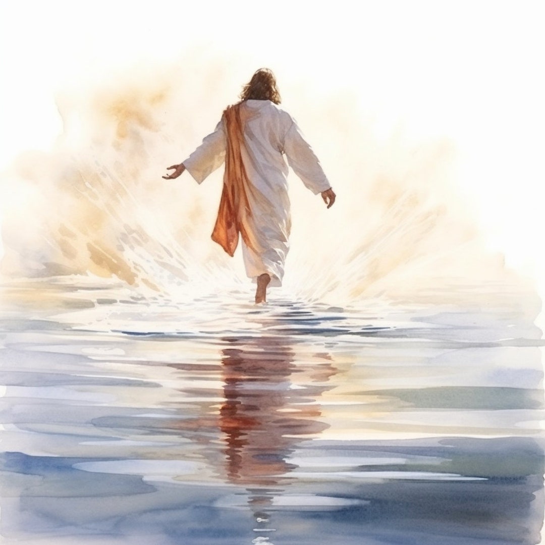 Pictures of Jesus Christ / Watercolor / Walking on the Sea / Jesus ...