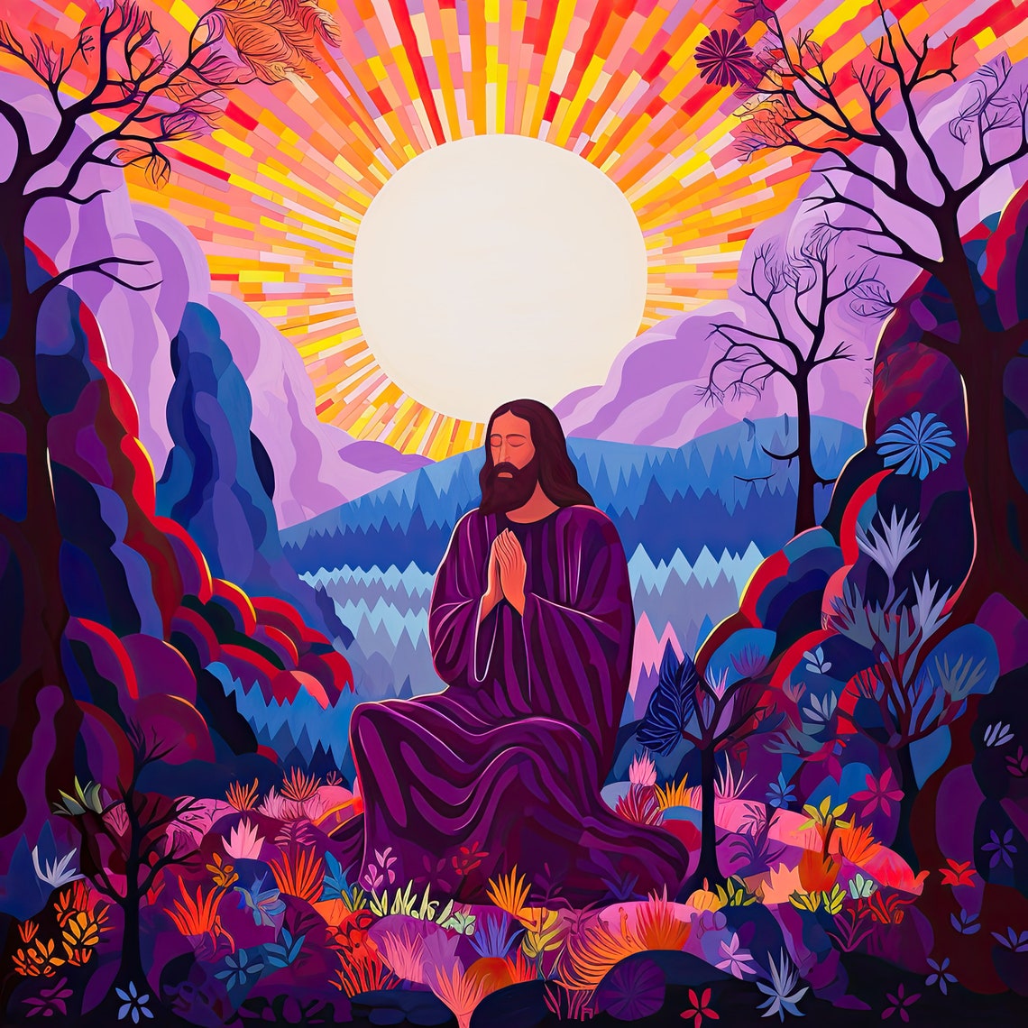 Pictures of Jesus Christ / Digital Art / A Fervent Prayer / - Etsy