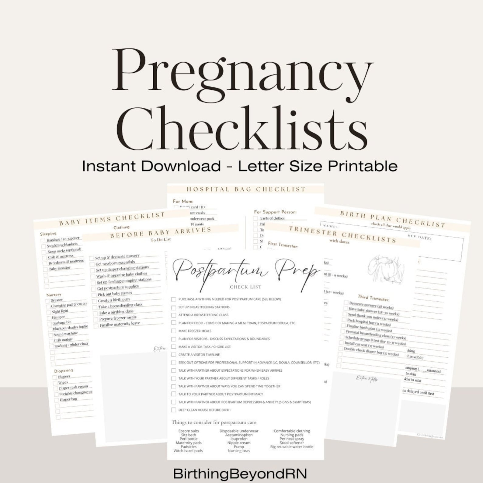 Pregnancy Planner Printable PDF | Printable Pregnancy Checklists ...