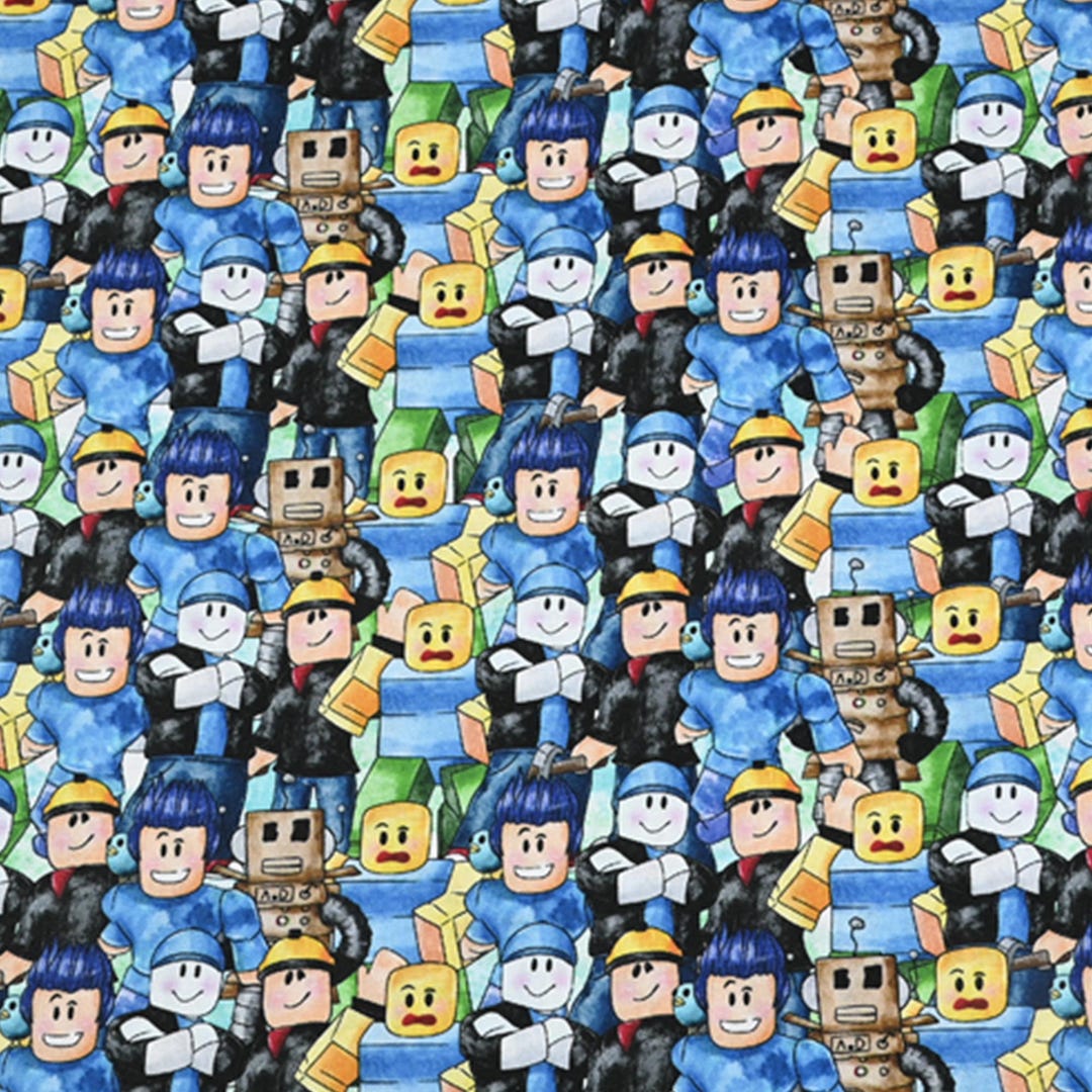 Roblox Fabric, by the Half Yard, 100% Cotton, Gamer Fabric - Etsy