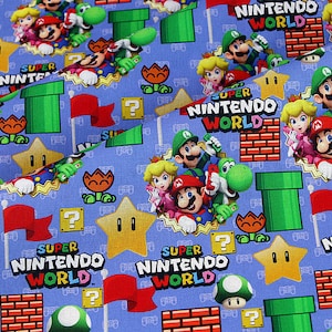 Super Mario Fabric Mario Luigi Fabric Japanese Cotton Fabric Anime ...