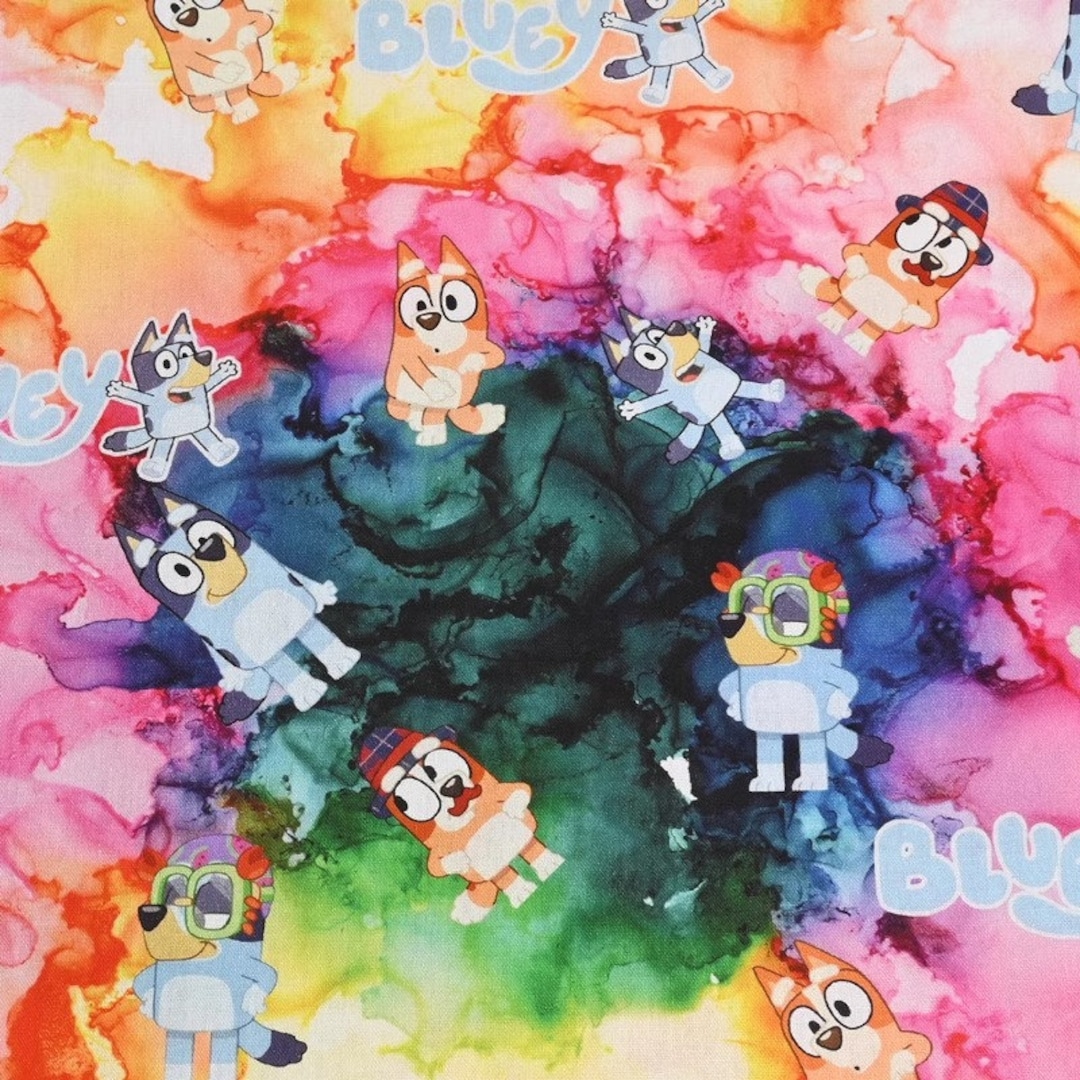 BLUEY Fabric Blue Dog Fabric 100% Cotton Fabric Anime Fabric by the ...