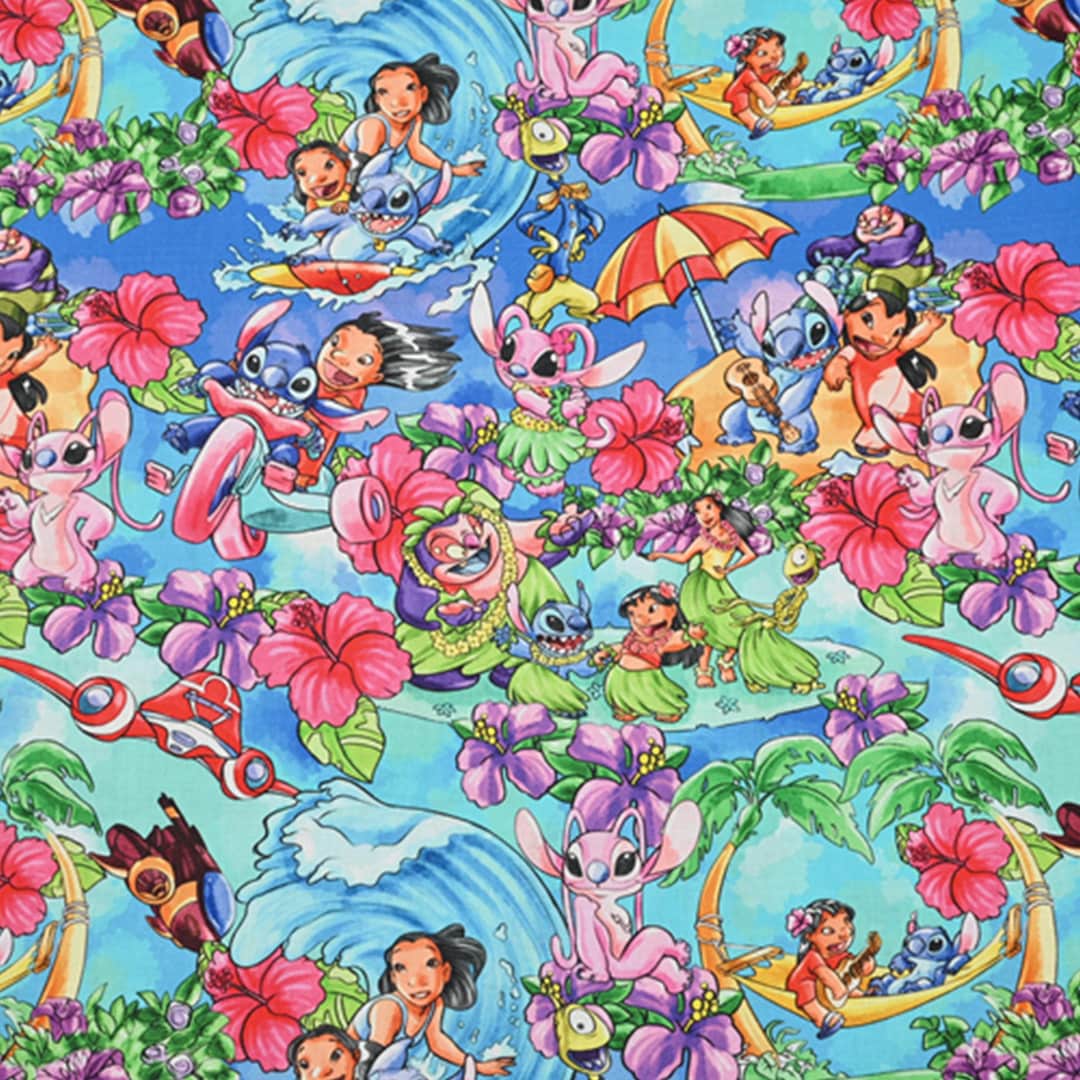 Disney Lilo & Stitch Fabric 100% Cotton Fabric by the Half Yard - Etsy