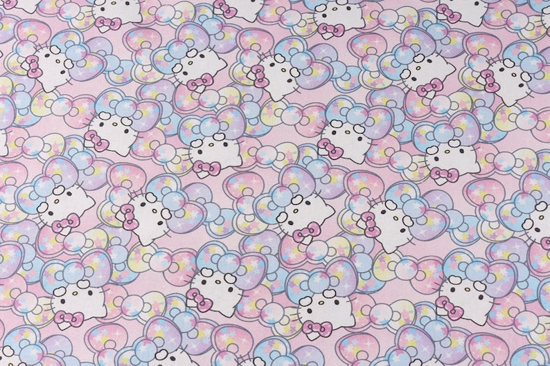 Hello Kitty Fabric Lucky Kitty Fabric Cotton Fabric Anime Fabric by the ...