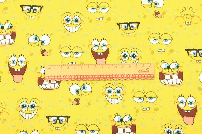 Spongebob Squarepants Fabric 100% Cotton Fabric by the Half Yard - Etsy