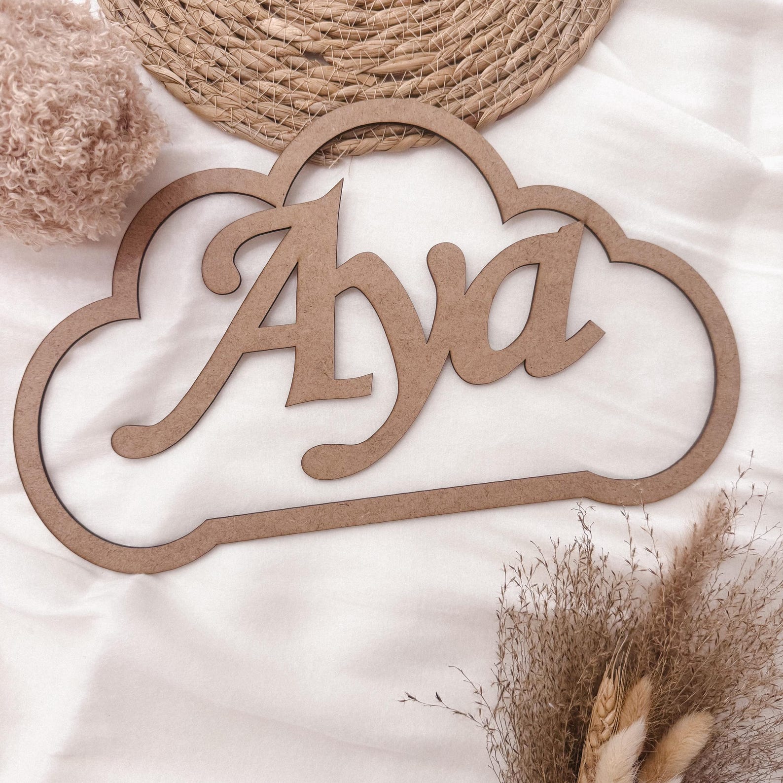 DIY Cloud Name Sign – Laser Cut Wooden Name in Cloud Shape ...